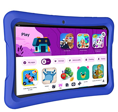 NOBKLEN Kids Tablet 10 Inch Tablet with Android 12 OS - 4GB RAM and 64GB Storage, 2.4G/5G WiFi, 1280 * 800 IPS Display, 8000mAh Battery, Bluetooth 5.0, GPS, Dual Cameras, and Parental Controls