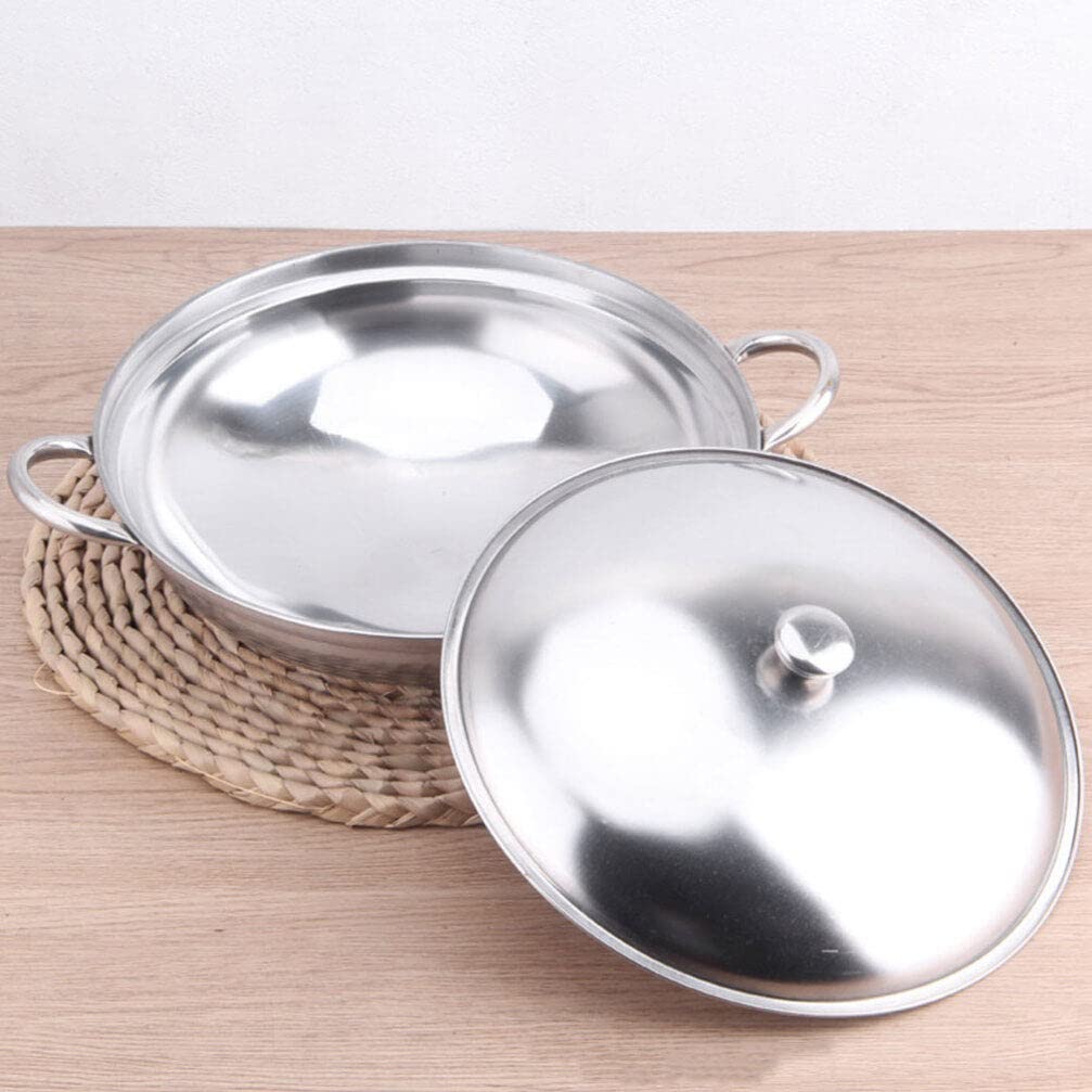 CALLARON Stainless Steel Frying Pan Skillet Crepe Pancake Pan Hot Pot Everyday Pan Omelette Cooking Pan Round Griddle Pan Cookware with Handle and Lid 25cm