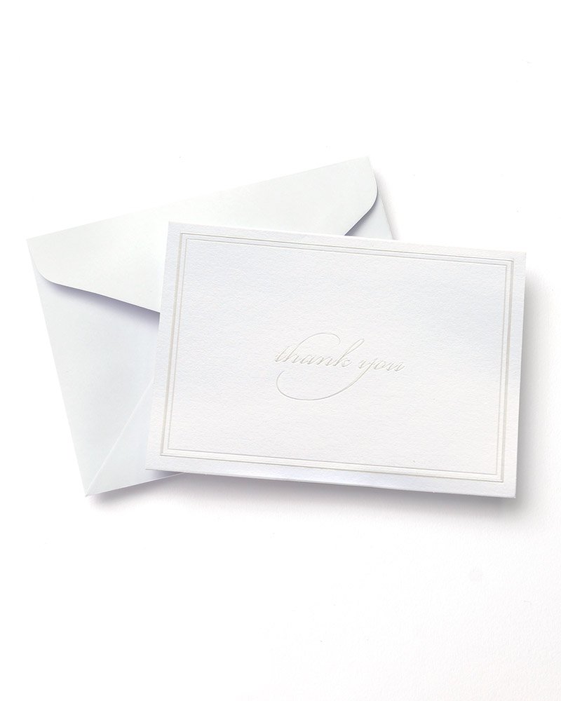 Gartner Studios Pearl White Thank You Cards, 3.5” x 5”, Set of 50, Includes Envelopes (61506)