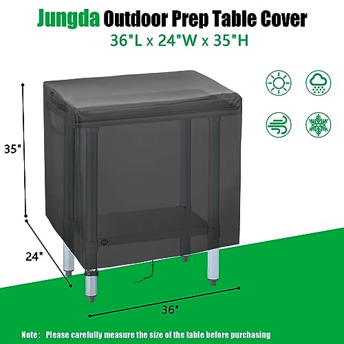Jungda Outdoor Prep Table Cover for Prep & Work Table,Patio Waterproof Stainless Steel Table Work Cover - 36 x 24 x 35 Inch