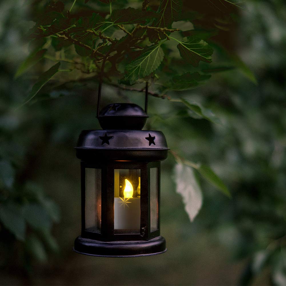 PChero 6pcs Solar Candles Outdoor Waterproof, Rechargeable LED Flameless Votive Pumpkin Tea Lights with Dusk to Dawn Sensor for Lantern Garden Camping Party Home Decor