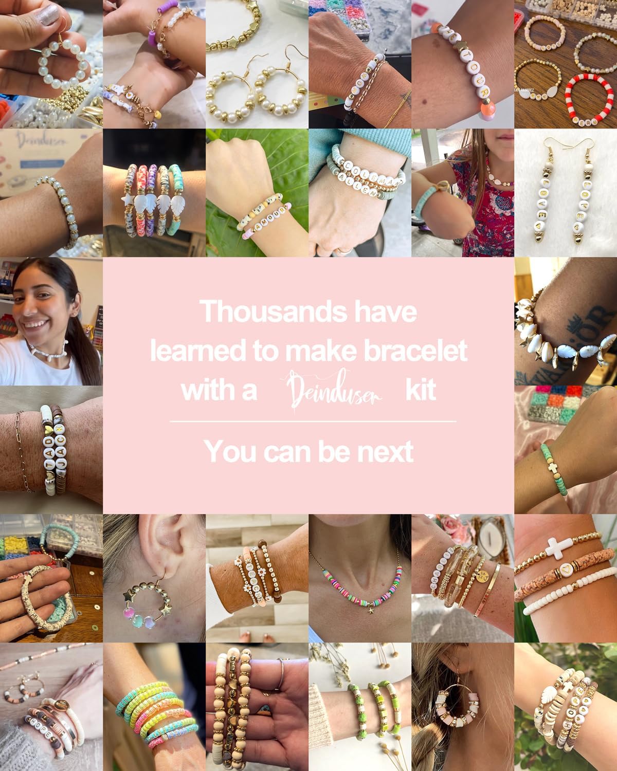 Deinduser Bracelet Making kit, 6000 pcs Clay Beads Bracelet Making Kit, Beads for Bracelets, Beads for Jewelry Making, Friendship Bracelet Making Kit