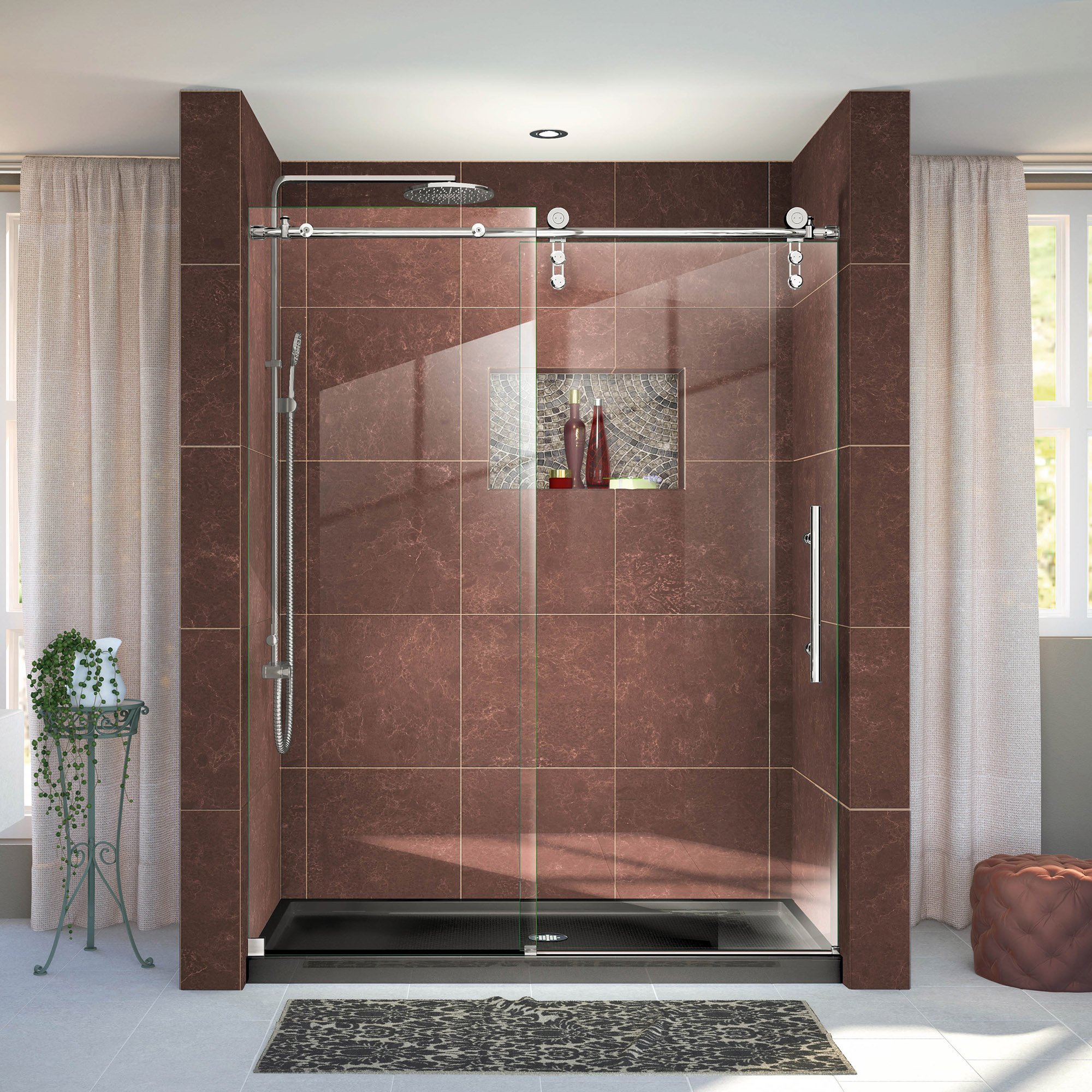 DreamLine SHDR-6260760-08 Shower Door, 56-60" W x 76" H, Polished Stainless Steel
