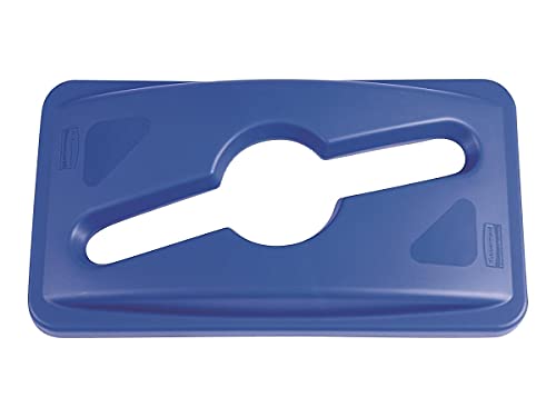 Rubbermaid 1788372 Slim Jim Single Stream Recycling Top for Slim Jim Containers, Blue