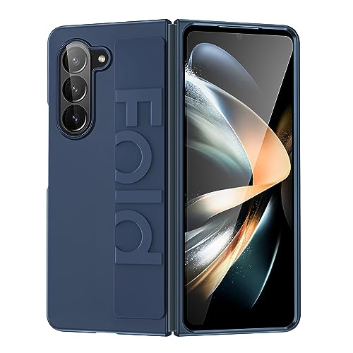 phone flip case Ultra-Thin Case Compatible with Samsung Galaxy Z Fold 5 Case w Grip Silicone Strap, Hard PC Case, Anti-Scratches Shockproof Case Protective Phone Case phone screen protection ( Color :