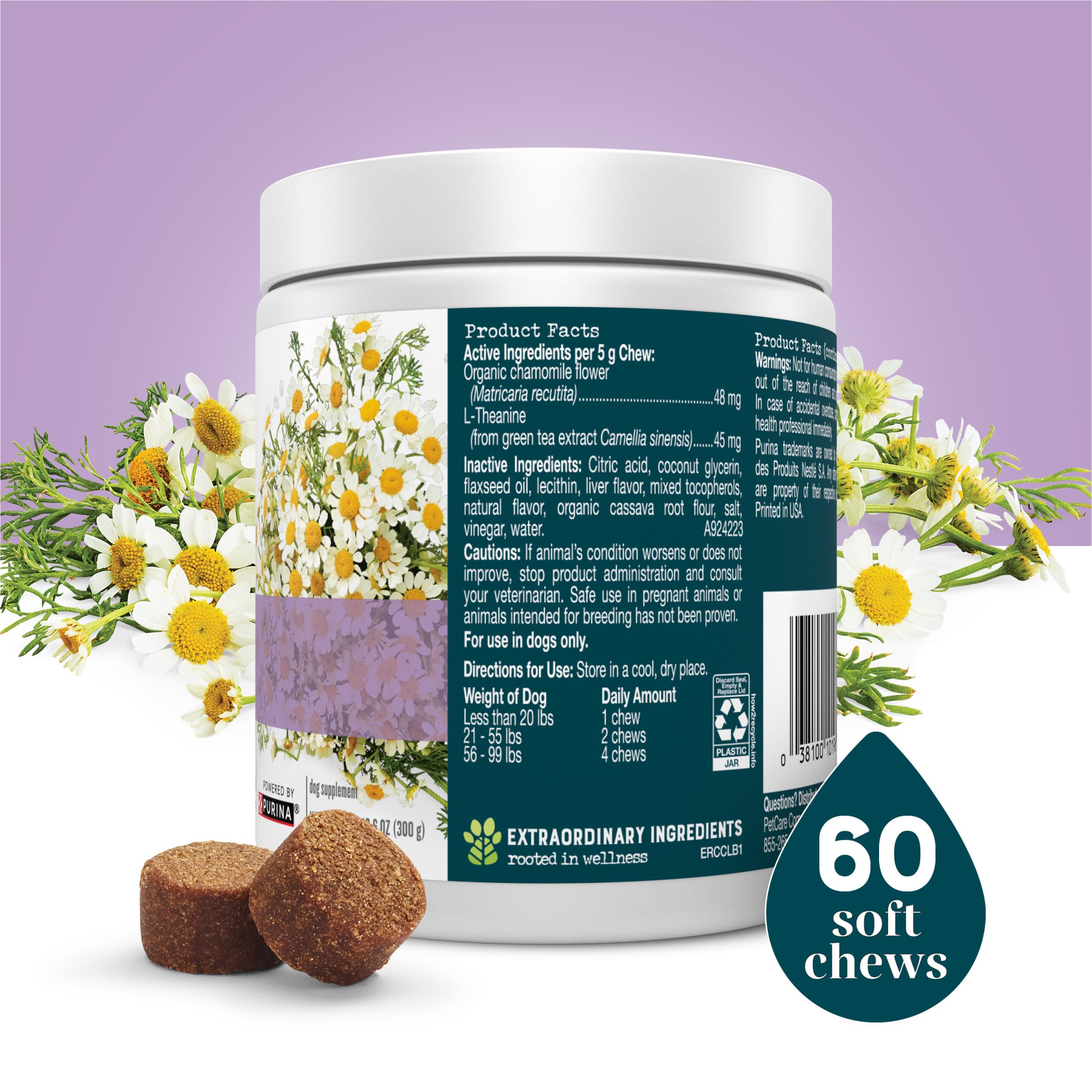 EverRoot By Purina Calming Dog Supplements Soft Chews - 10.6 oz. Canister