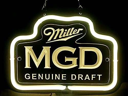 Queen Sense 14"x10" Millers MGD Genuine Draft Neon Sign Light 3D Carved Man Cave Bar Pub Beer Handcrafted Lamp TD68