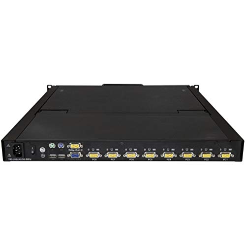 StarTech.com 8 Port Rackmount KVM Console w/ 6ft Cables - Integrated KVM Switch w/ 19" LCD Monitor - Fully Featured 1U LCD KVM Drawer- OSD KVM - Durable 50,000 MTBF - USB + VGA Support (RKCONS1908K)