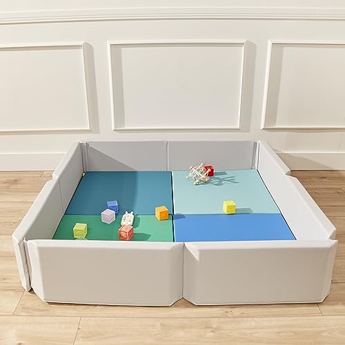 ECR4Kids SoftZone Play Patch Toy Bins, Beginner Playset, Light Grey, 2-Pack