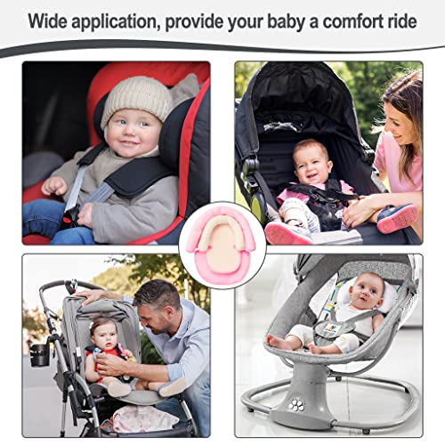 Baby Stroller Cushion, vocheer 2-in-1 Car Seat Neck Support Cushion with Liner Head and Body Support Pillow for Baby, Pink