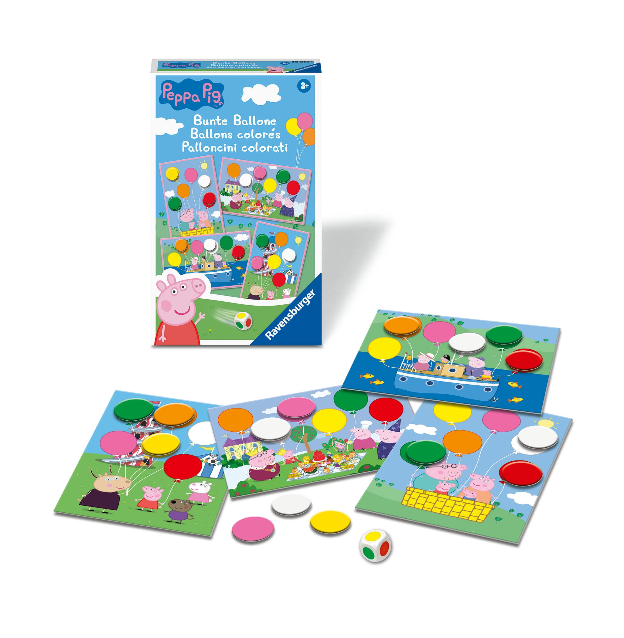 Ravensburger Gift Game 20853 Peppa Pig Colourful Balloons Funny Colour Dice Game for Children from 3 Years, Peppa Pig Gift, Peppa Pig Puzzle