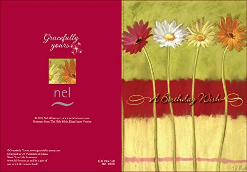 Gracefully Yours Blooming Wishes Birthday Greeting Cards featuring Nel Whatmore, 12, 4 designs/3 each with Inspirational Message