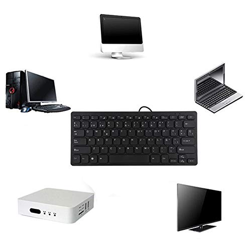 ciciglow Mini Wired Keyboard, 78 Keys Keypad, Portable Ultra Thin Mechanical Gaming Keyboard, Mini USB Wired Office Keyboard for Computer Laptop