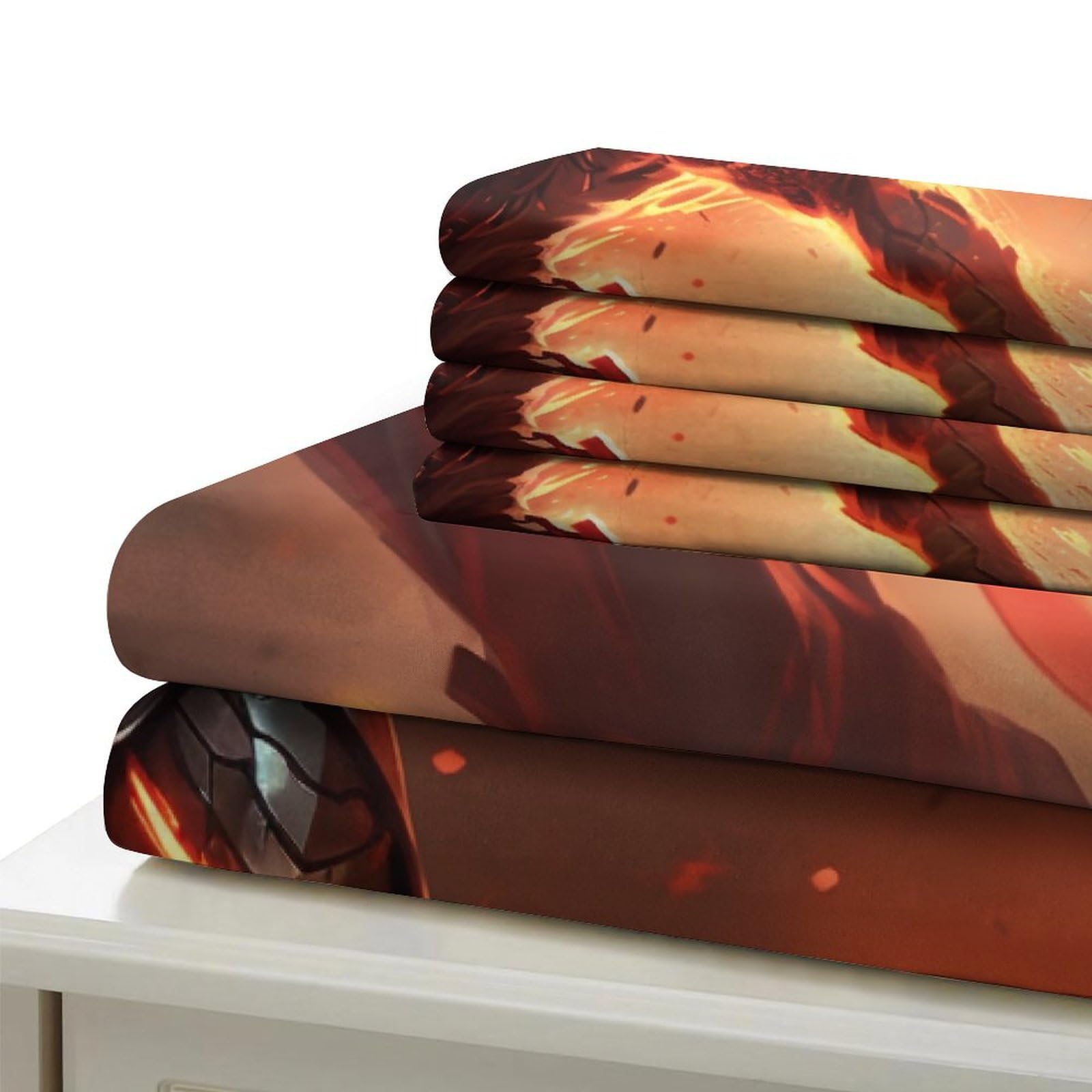EVMILA Flame Ninjas Comforter Covers Quilt Cover 3D Print Dazzle Duvet Cover for Boys Girls with Pillow Cases with Zipper Closure Soft Microfiber Bedding Set 3 Pieces Twin(173x218cm)