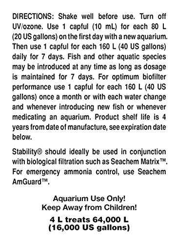 Seachem Stability Fish Tank Stabilizer - For Freshwater and Marine Aquariums 4L