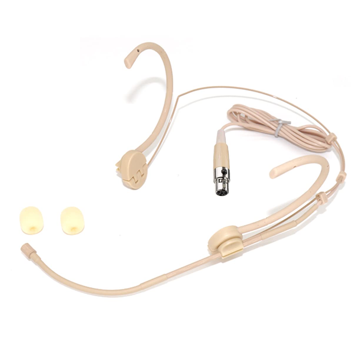 XGWTH Foldable Headset Microphone Condenser Omnidirectional Double Over Ear Earset Headworn Mic Compatible with Shure Wireless System Bodypack Transmitter with 1.2m Cable Mini XLR 4 Pin TA4F Plug