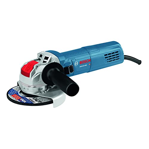 Bosch GWX10-45E 4-1/2 In. X-LOCK Ergonomic Angle Grinder with Bosch CWX27M450 4-1/2 In. x .098 In. X-LOCK Arbor Type 27A (ISO 42) 30 Grit Metal Cutting and Grinding Abrasive Wheel