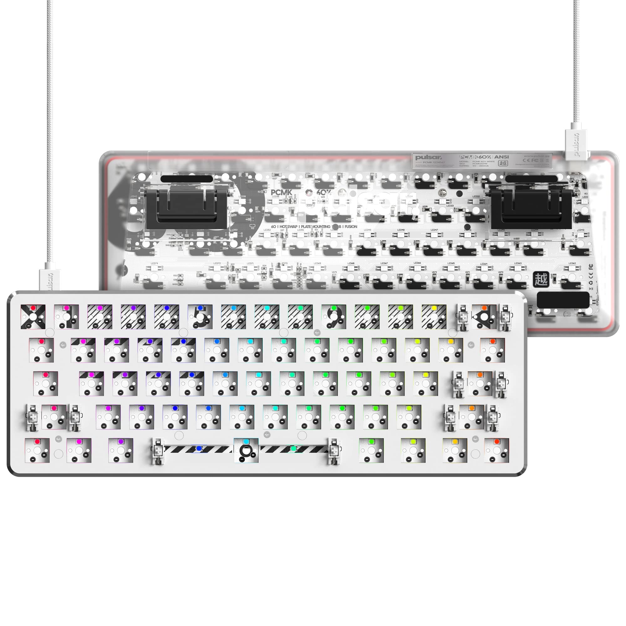 Pulsar Gaming Gears - PCMK Gaming Mechanical Keyboard ANSI Hot Swappable 60% (Barebone, White)