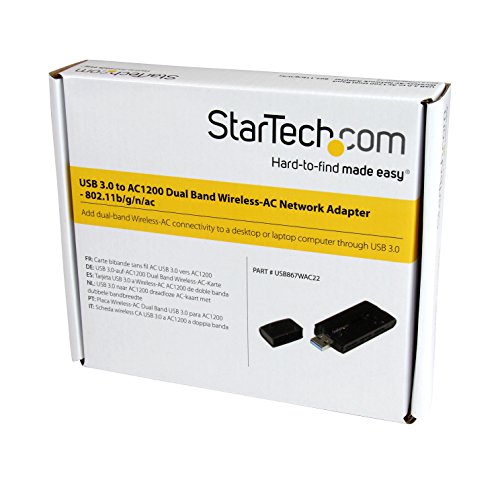 StarTech.com USB 3.0 AC1200 Dual Band Wireless-AC Network Adapter - 802.11ac WiFi Adapter - 2.4GHz / 5GHz USB Wireless - AC Network Card, TAA (USB867WAC22)