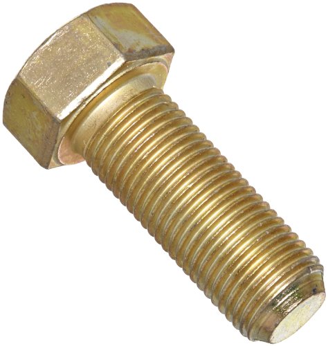 Steel Hex Bolt, Grade 9, Zinc Yellow-Chromate Plated Finish, Hex Head, External Hex Drive, 3/4" Length, Fully Threaded, 5/16"-18 Threads, Made in US (Pack of 25)