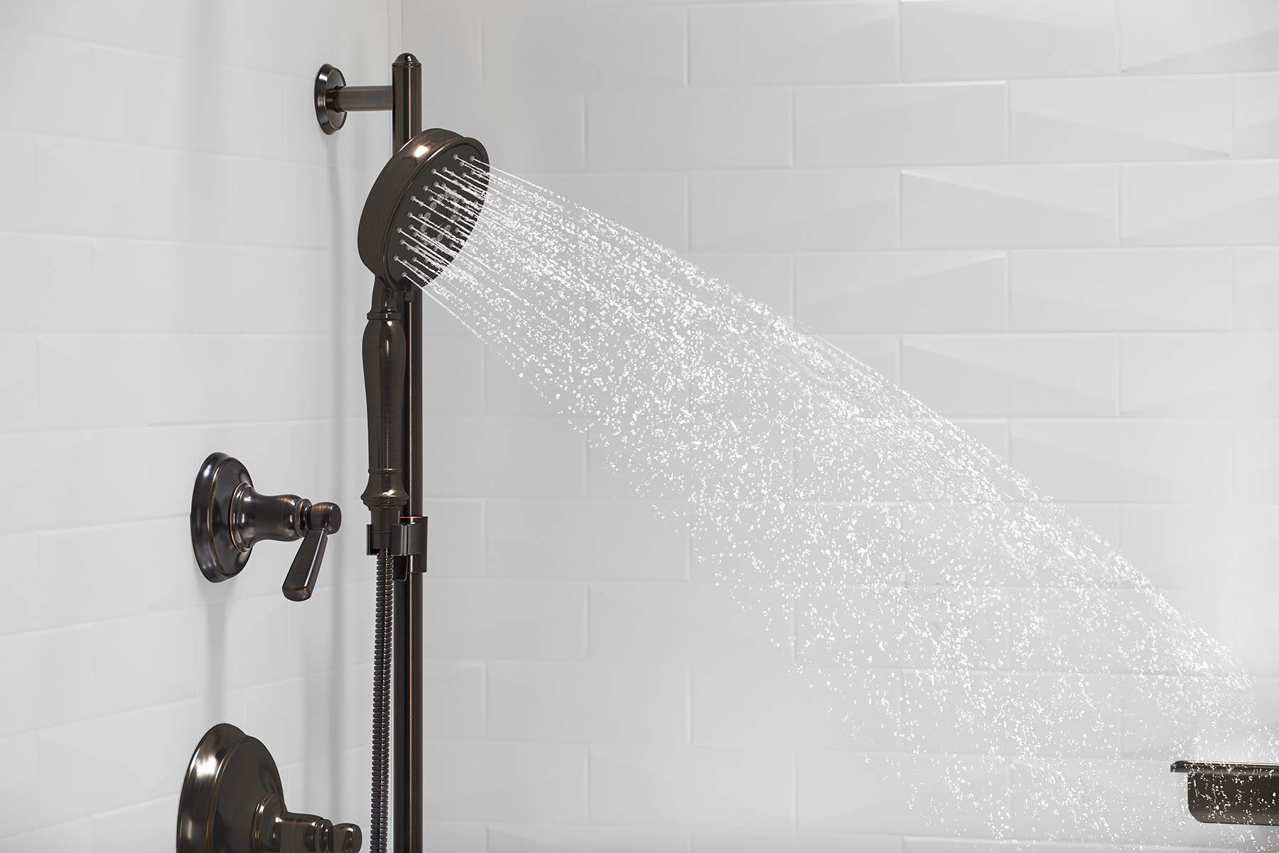 KOHLER 22163-2BZ Bancroft Multi-Function Handshower, Handheld Showerhead with 3 Spray Settings, 2.5 GPM, Oil-Rubbed Bronze