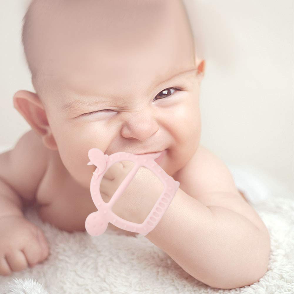 BumbleBee Baby Teether Toys Bracelet Toys for Teething Chewing Biting Needs,Infant Chewing Toys, Silicone Teethers Wearable, Ultra Soft, Adjustable Size for Babies and Toddler Wrist, 2 Pieces
