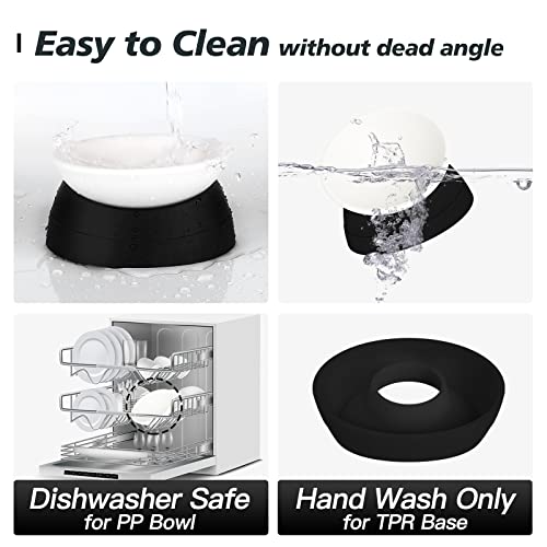 Hi, Ravitat Cat Bowls Elevated Cat Food Bowl Adjustable Cat Dish Anti-Slip and Anti-Noise Raised Cat Bowl Protecting Pet’s Spine Thickened Plastic Bowl Suitable for Indoor Cats, 17 Oz