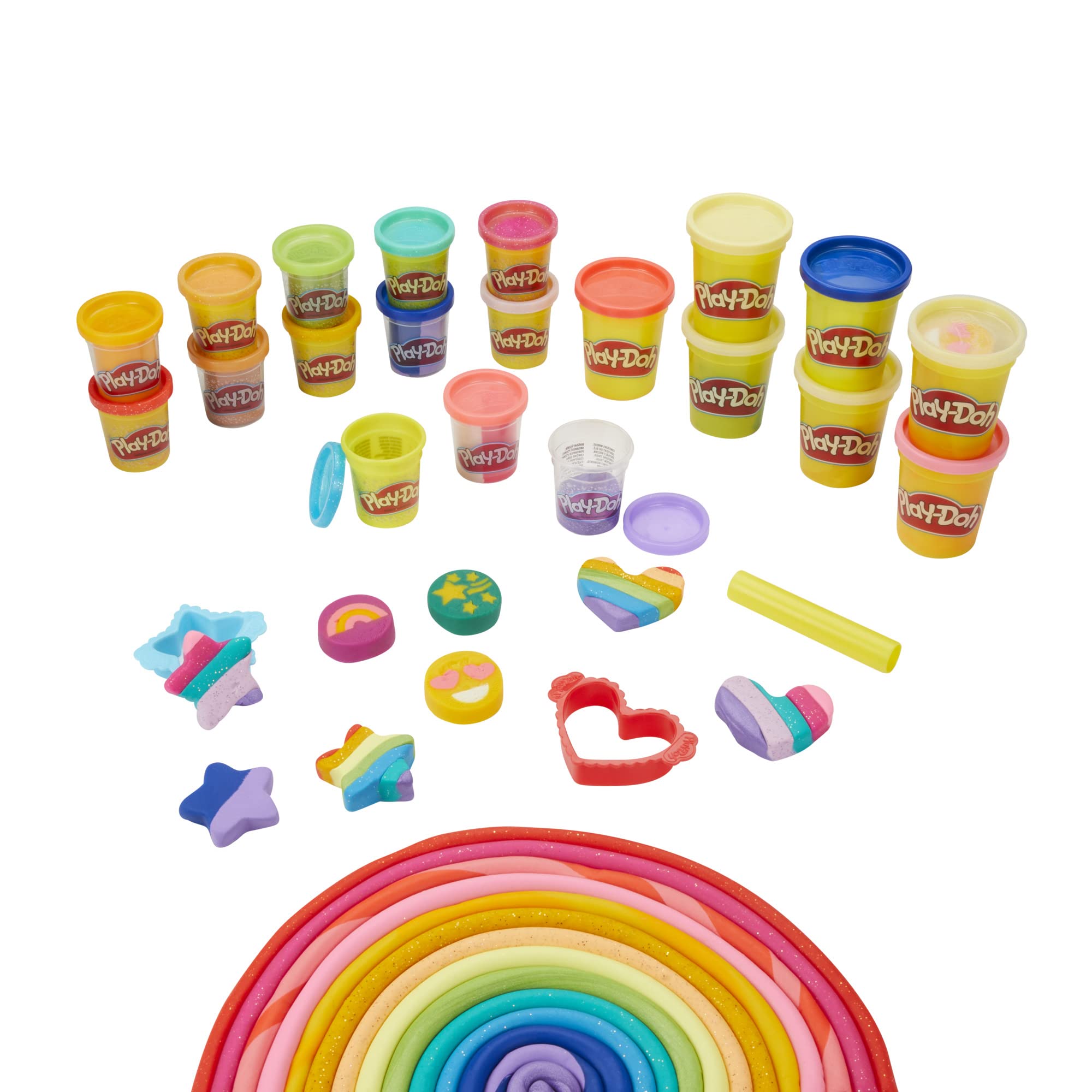 Play-Doh Bright 'n Happy Variety Pack with 21 Cans of Modeling Compound Including Scented, Sparkle, Metallic, Arts and Crafts Toy for Kids 3 and Up, Non-Toxic (Amazon Exclusive)