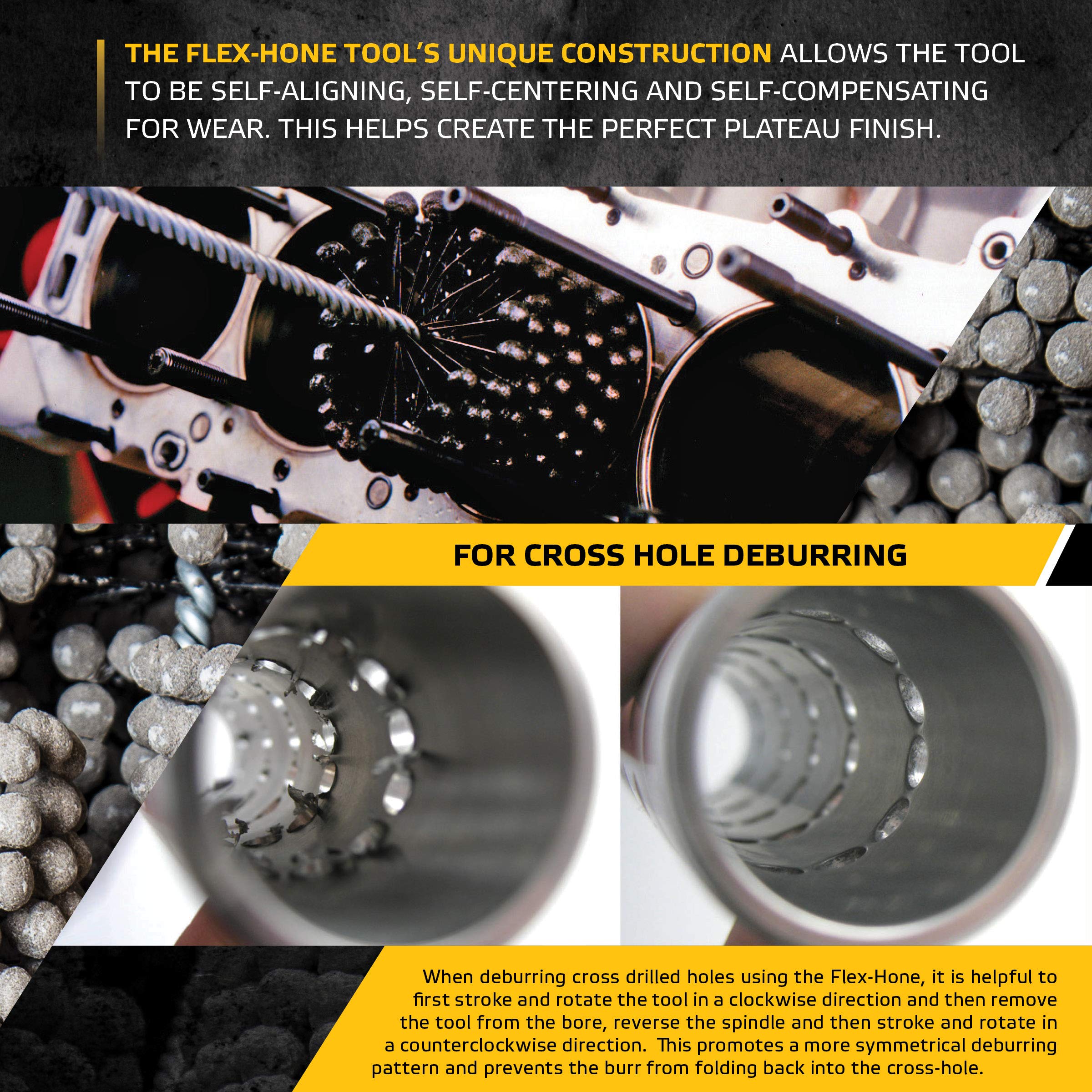 Brush Research BC95M24 FLEX-HONEĀ®, 3/8" (9.5mm) Diameter, 240 Grit, Silicon Carbide, For Mild Steel, Stainless Steel, Cast Iron and Softer Ferrous Materials