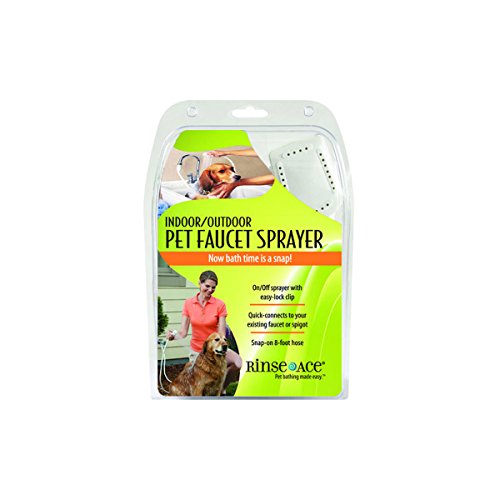 Rinse Ace Indoor and Outdoor Pet Shower Sprayer with 8 Foot Hose and Faucet or Spigot Attachment