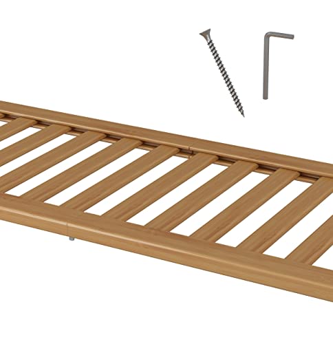 KSKSPE 4-Tier Free Standing Shoe Racks, Stackable | Beautiful | Natural | Functional | Sturdy, Bamboo Shoe Rack For Hallway Closet Living Room Entryway Organizer (4-Tier)