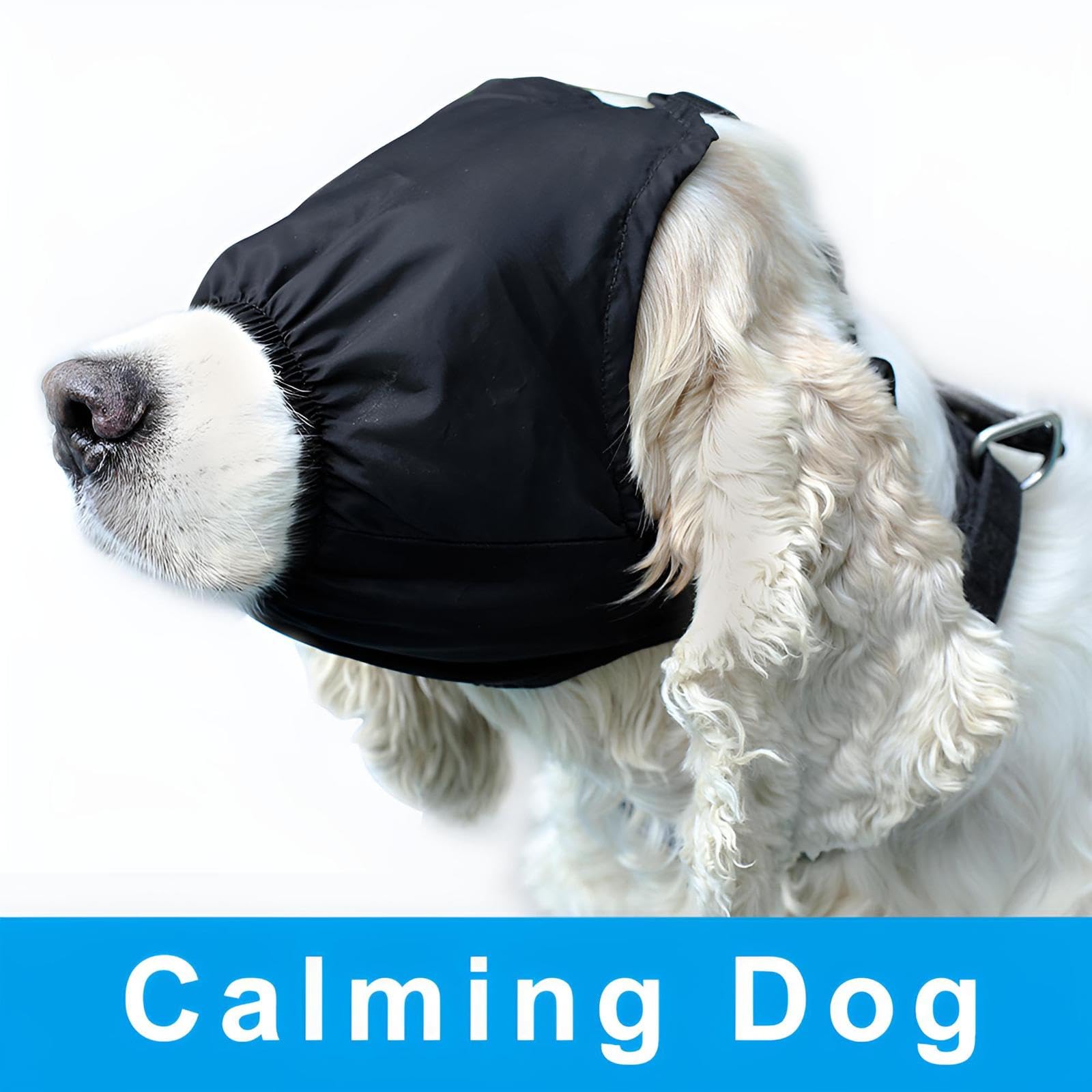 Dog Eye Mask - Dog Calming Cap Doggy Blindfold Shading Dog Eye Cover, Prevent Barking & Hair Free Pet Head Wrap for Small Medium Dogs (S)