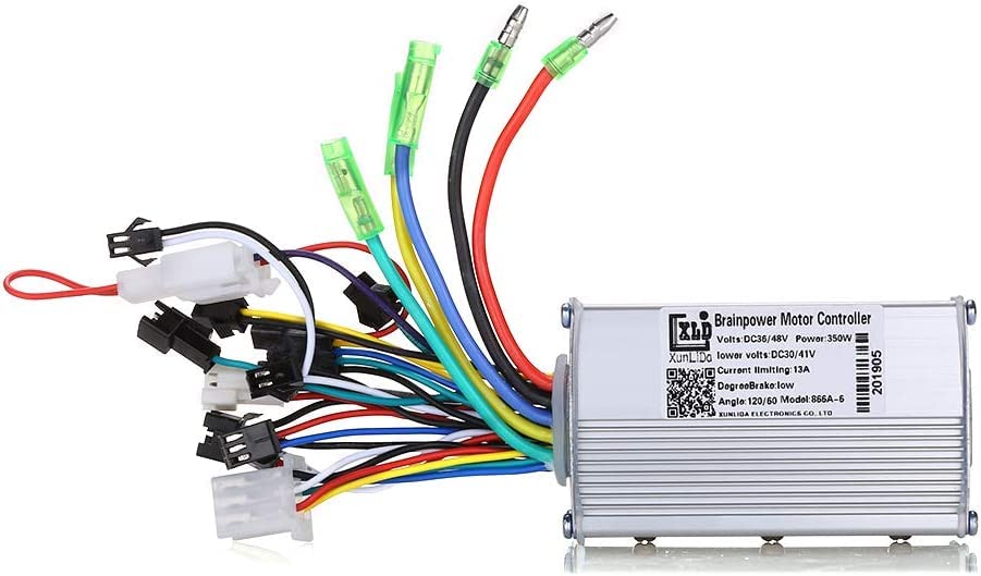 Brushless Motor Controller,36V 48V 350W Waterproof Electric Bicycle Scooter Ebike Brushless Controller Kit with LCD Display Meter
