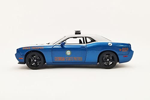 ModelToyCars 2010 Dodge Challenger SRT8, Blue and White - Acme A1806018 - 1/18 Scale Diecast Model Toy Car