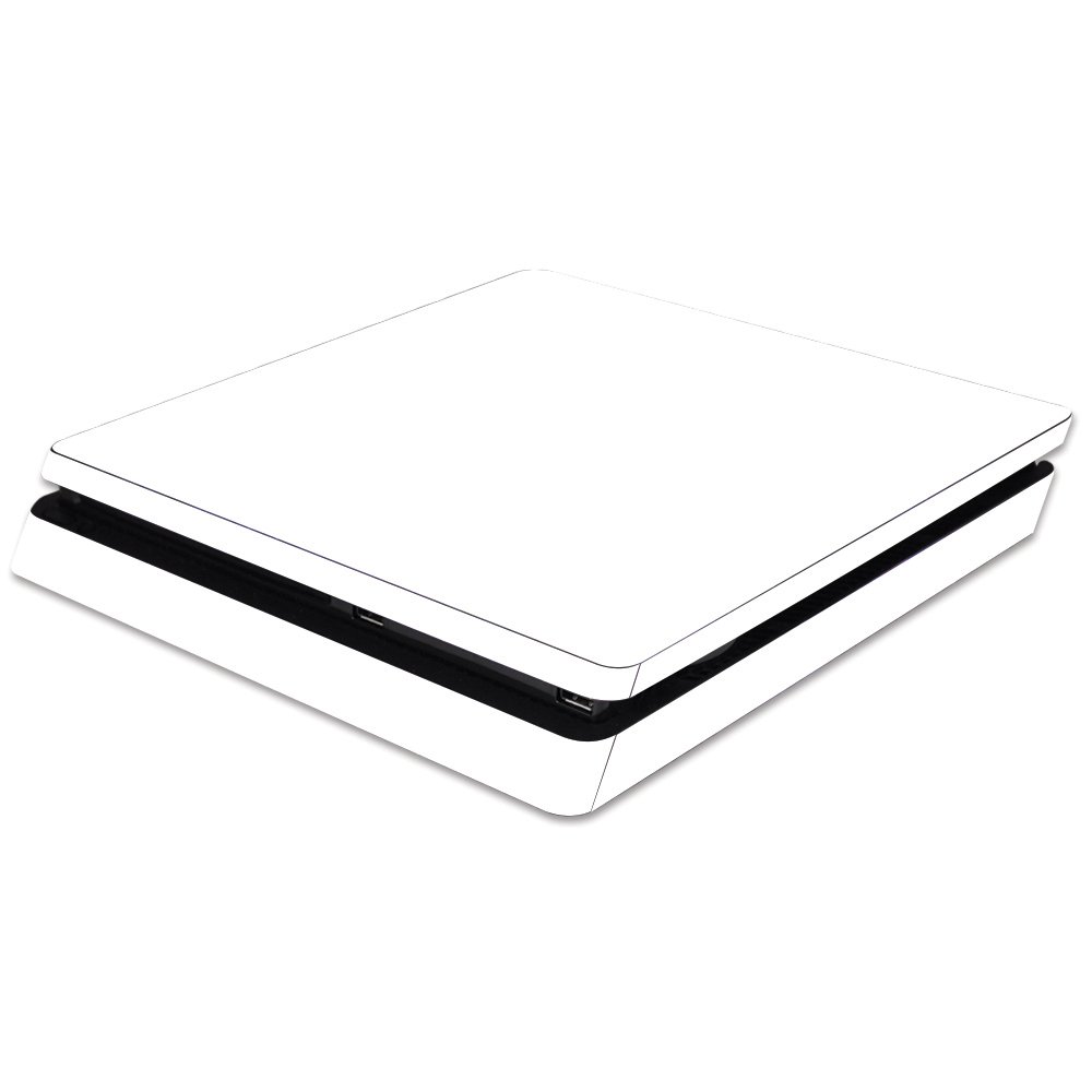 MightySkins Skin Compatible with Sony PS4 Slim Console - Solid White | Protective, Durable, and Unique Vinyl Decal wrap Cover | Easy to Apply, Remove, and Change Styles | Made in The USA