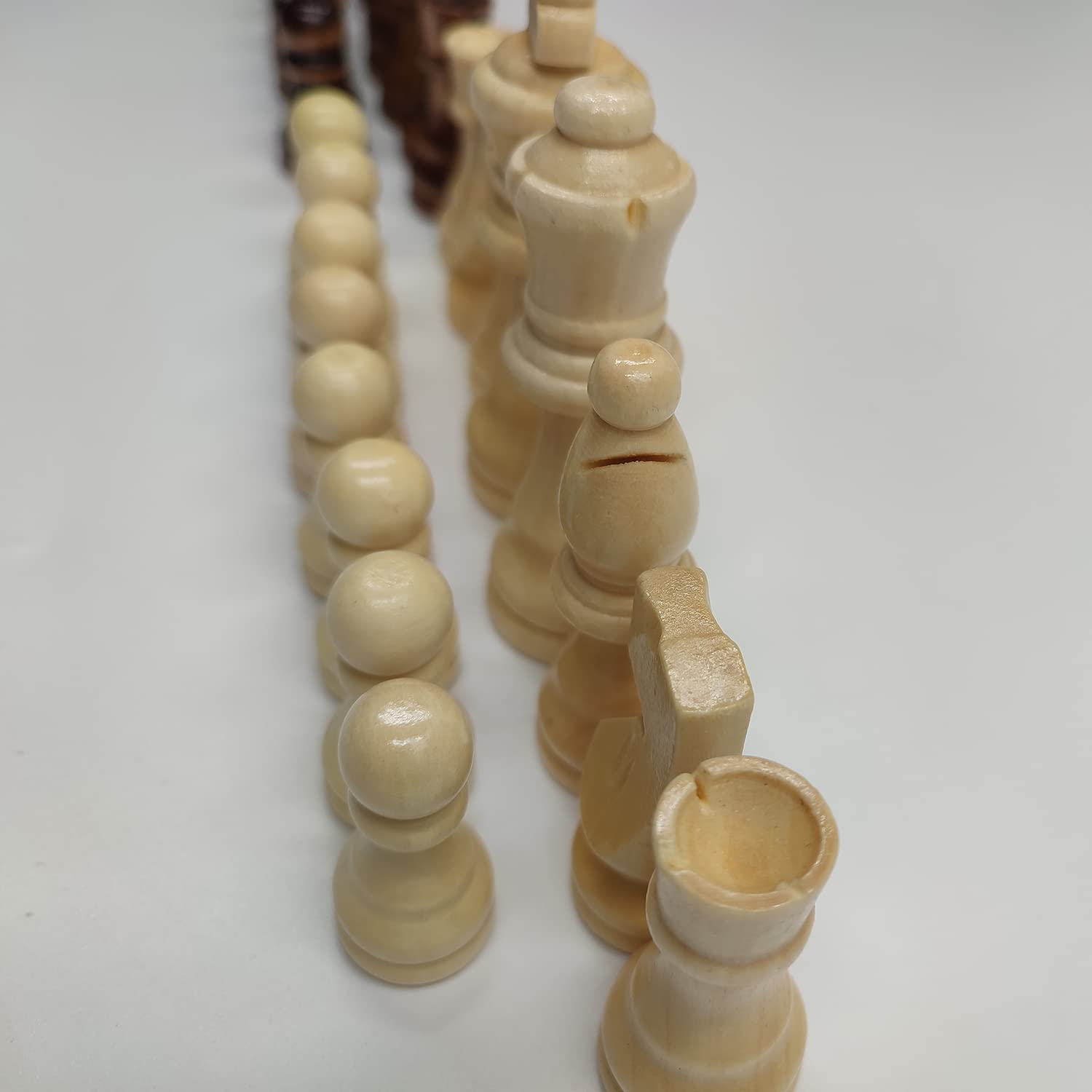 YB-OSANA 62 Pieces Wooden Checker Pieces & Chess Pieces 2 in 1 Chess Game Set Board Games Accessories Classic Wooden Chess Game Set in 2 Styles and 2 Colors