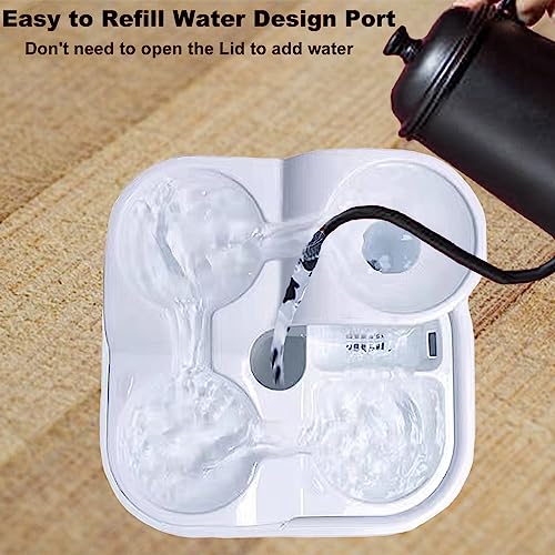 Kopmath Cat Water Fountain for Multiple Pets, 4 Tiers, 95oz/2.8L, Whisper Quiet Pump, Scientific Filtration, Easy to Set up & Clean, Emergency Water Storage, Large Dog Water Dispenser, with Power Plug