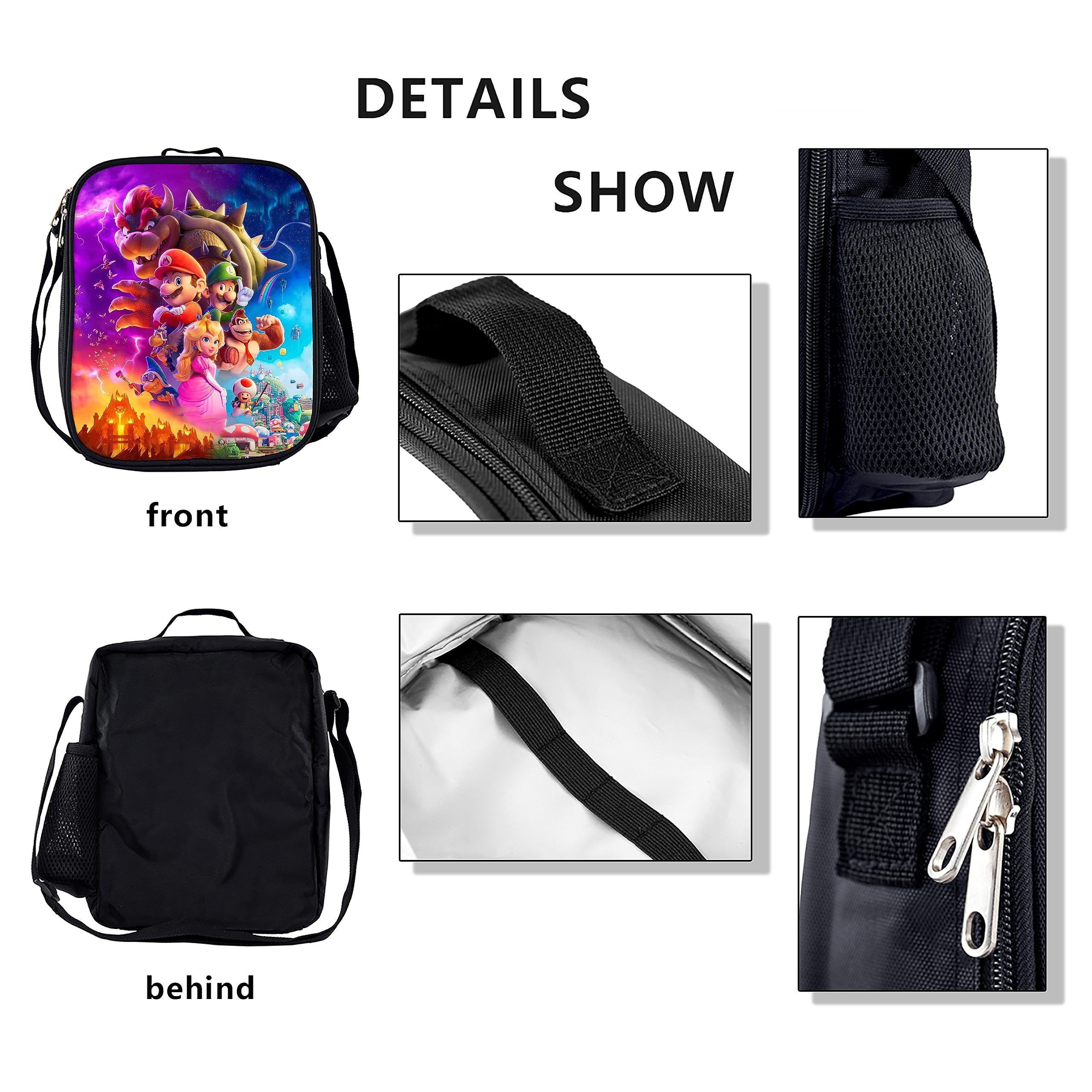 Cartoon Backpack 3pcs Set Game Backpacks Pencil Bag Lunch Bag School Bag For Boys And Girls Super-001