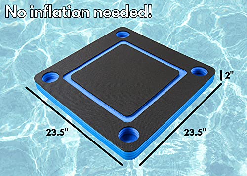 Polar Whale Floating Game or Card Table Blue and Black Tray for Pool or Beach Party Float Lounge Durable Foam 23.5 Inch Drink Holders with Waterproof Playing Cards Deck UV Resistant