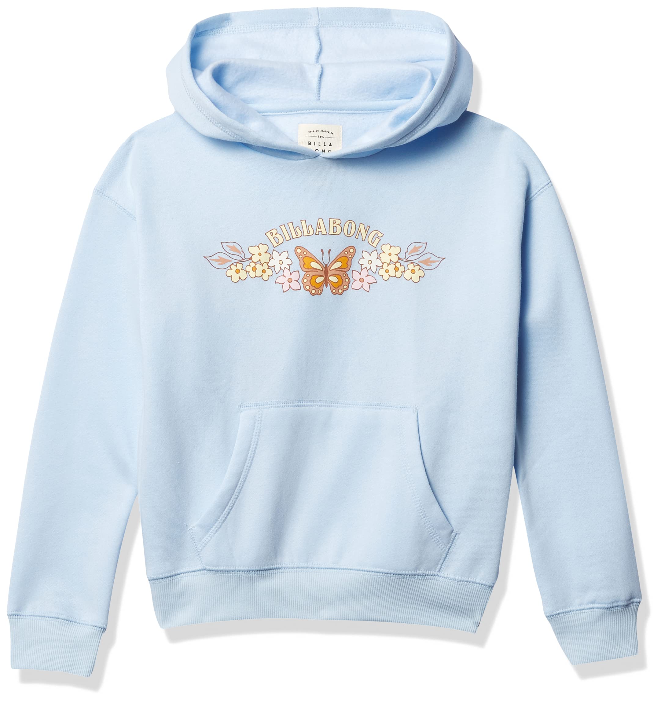 Billabong Girls' Graphic Hoodie Pullover Fleece Sweatshirt, Naturally Sweet Dream Blue, Medium