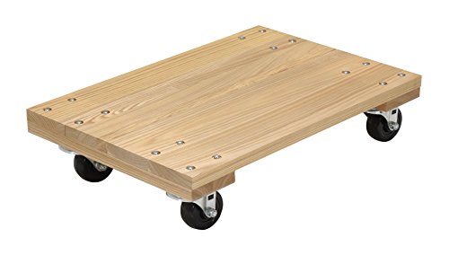 Vestil HDOS-1624-9 Solid Deck Hardwood Dolly with Hard Rubber Casters, 900 lbs Capacity, 24" Length x 16" Width x 5-1/2" Height