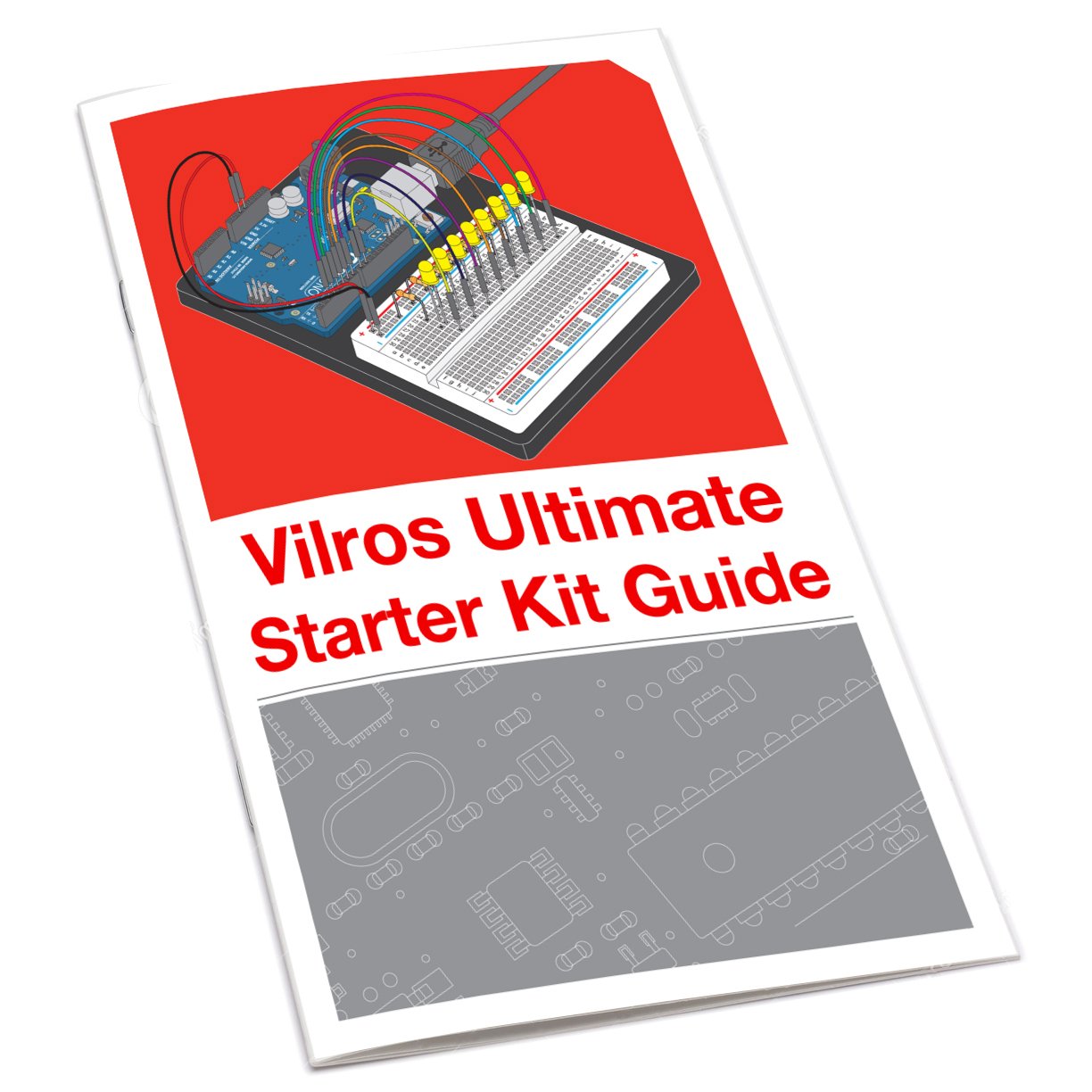 Vilros Arduino Uno Starter Kit - Includes Arduino Uno R3 Board, 190+ Electronics Components, Breadboard, Jumper Wires, DC Motor, Servo, Relay, Full-Color 72 Page Manual [190+ Pieces]