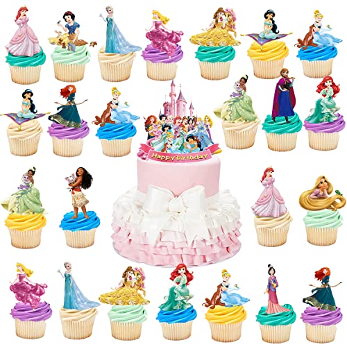 cartoon cake decoration princess theme party supplies (1+24)