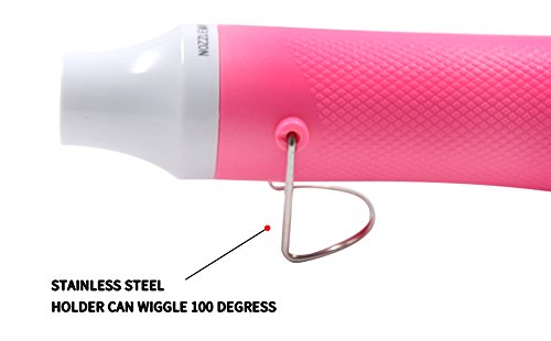 Heat Gun,mofa Hot Air Gun Tools Shrink Gun with Stand For DIY Embossing And Drying Paint Multi-Purpose Electric Heating Nozzle 300W 110V(Pink,White)
