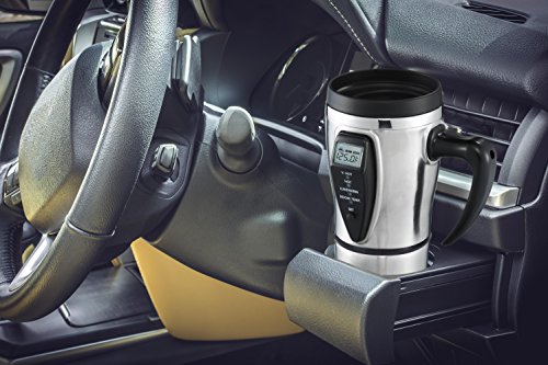 Heated Smart Travel Mug with Temperature Control - 16 ounce- 12V - Stainless Steel