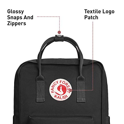 KALIDI Casual Backpack for Women, 15 Inches Laptop Classic Backpack Camping Rucksack Travel Outdoor Daypack College Bag, Black