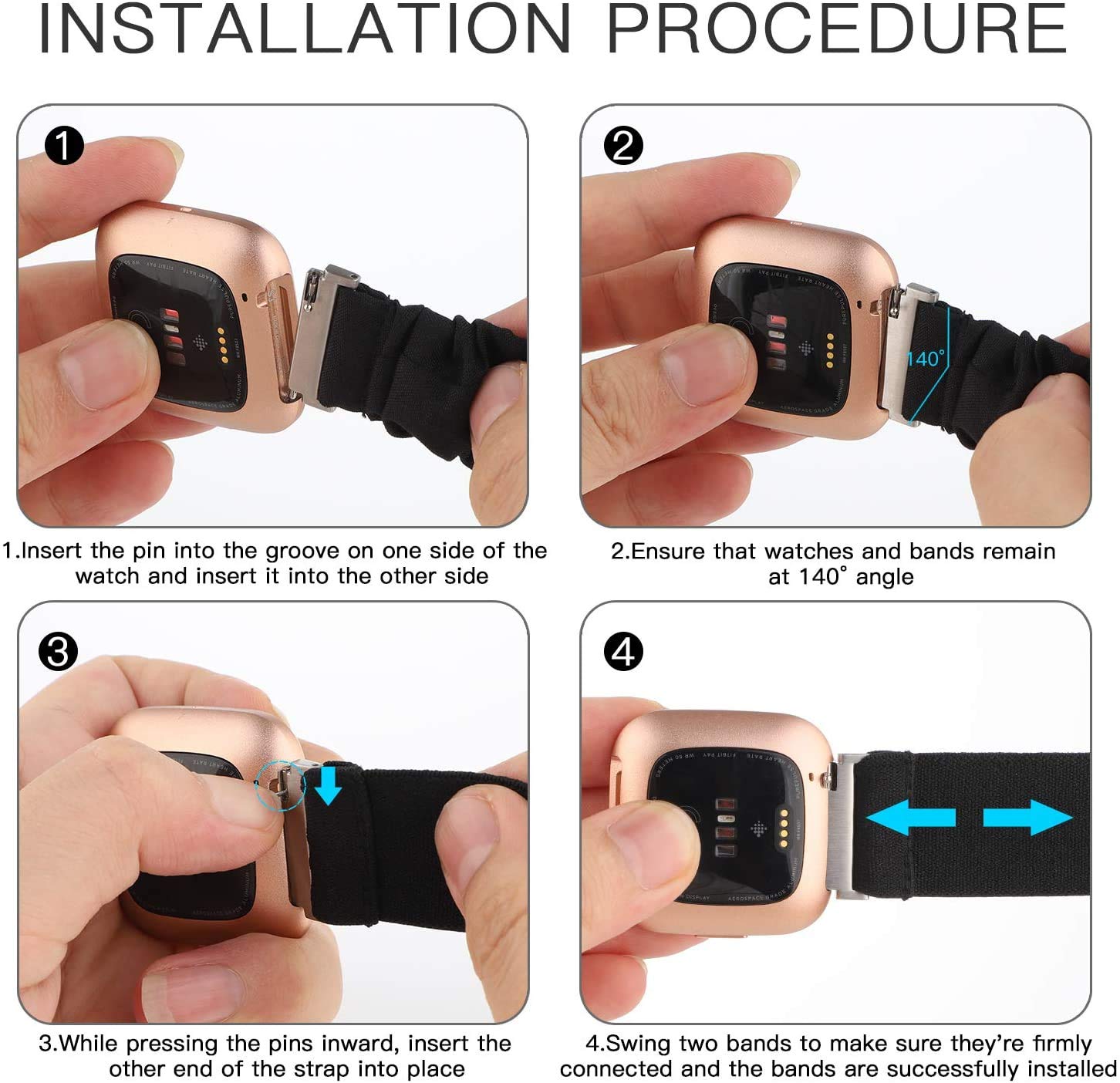 Lamshaw Compatible for ANDFZ Smartwatch Band, Stretch Elastics Nylon Adjustable Replacement Strap Compatible for ANDFZ T42 1.72/Geelyda Y20 Pro/SOUYIE T45S Smartwatch (Black)