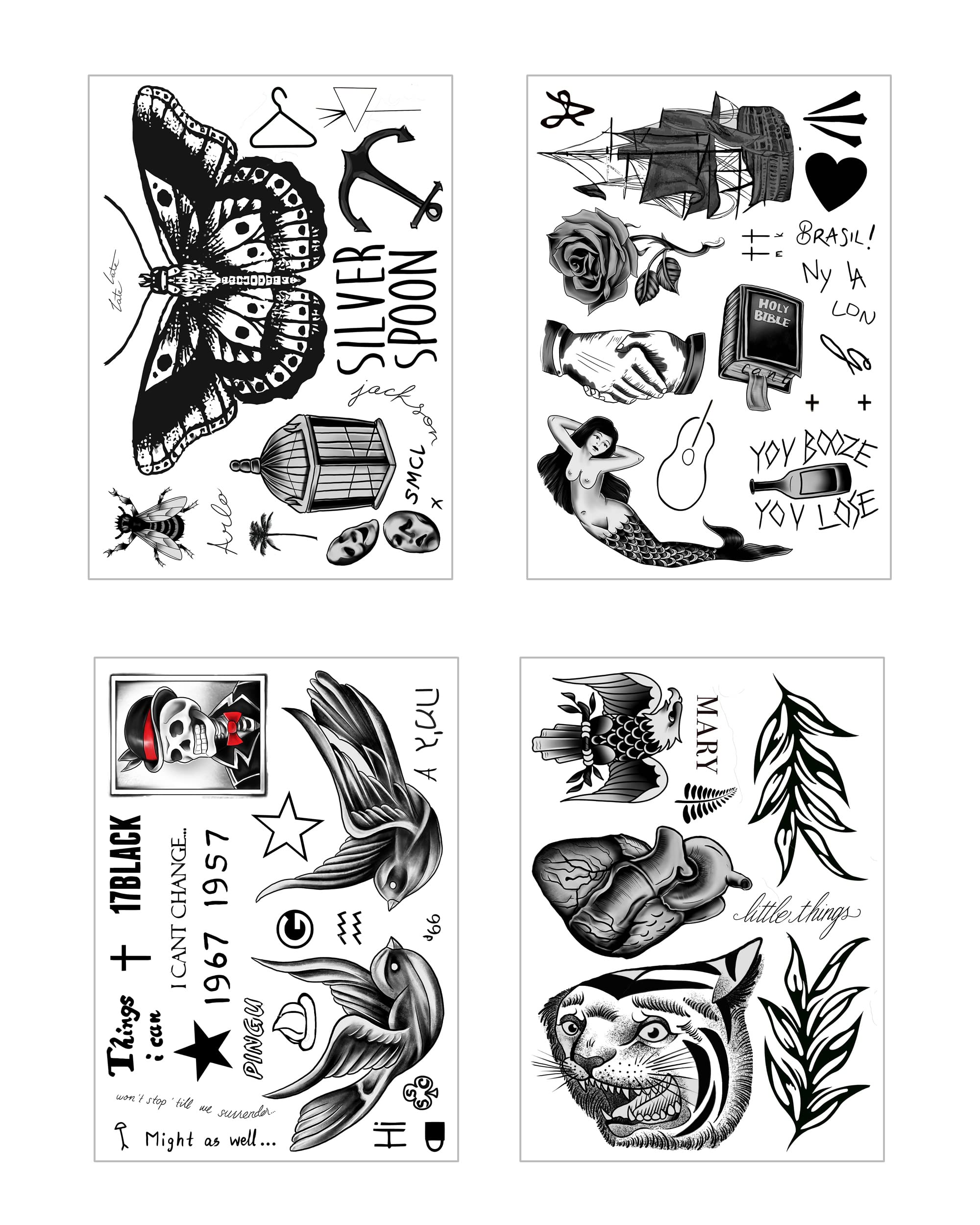Cosplay Tats Harry Inspired Temporary Tattoo Bundle - Over 65 Tats - Several Styles - Harry Costume/Cosplay - MADE IN USA