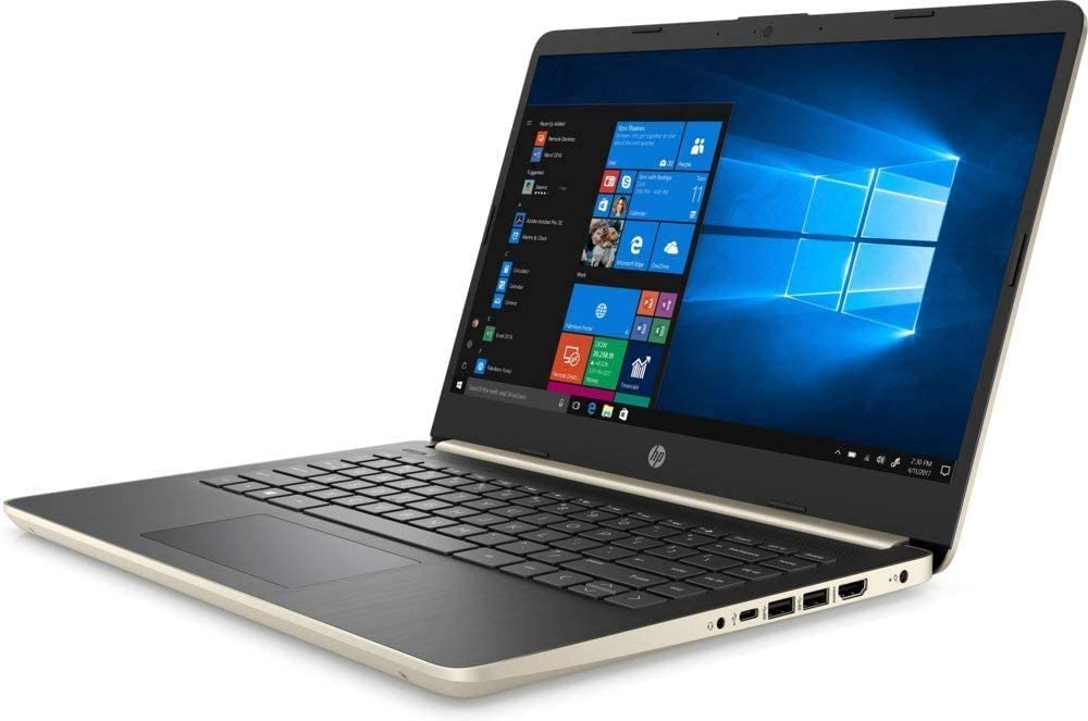 HP 2022 Stream 14" HD Thin and Light Laptop, Intel Celeron N4020 Processor, 4GB DDR4 RAM, 64GB eMMC, HDMI, WiFi, Bluetooth, Webcam, Windows 10 S, 1 Year Office 365, Pale Gold, W/IFT 32GB USB Drive