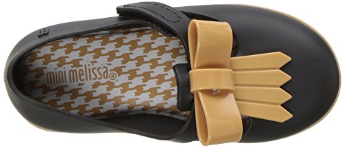 Mini Melissa Kids' Mini Classic Baby Ii Mary Jane Flat,Black/Beige,8 Regular US Toddler